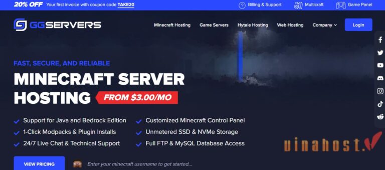 TOP 8 nhà cung cấp Hosting Minecraft Server tốt nhất 2025